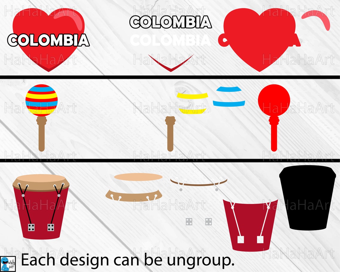 Colombia Designs - Clipart / Cutting Files Svg Png Jpg Dxf Digital ...
