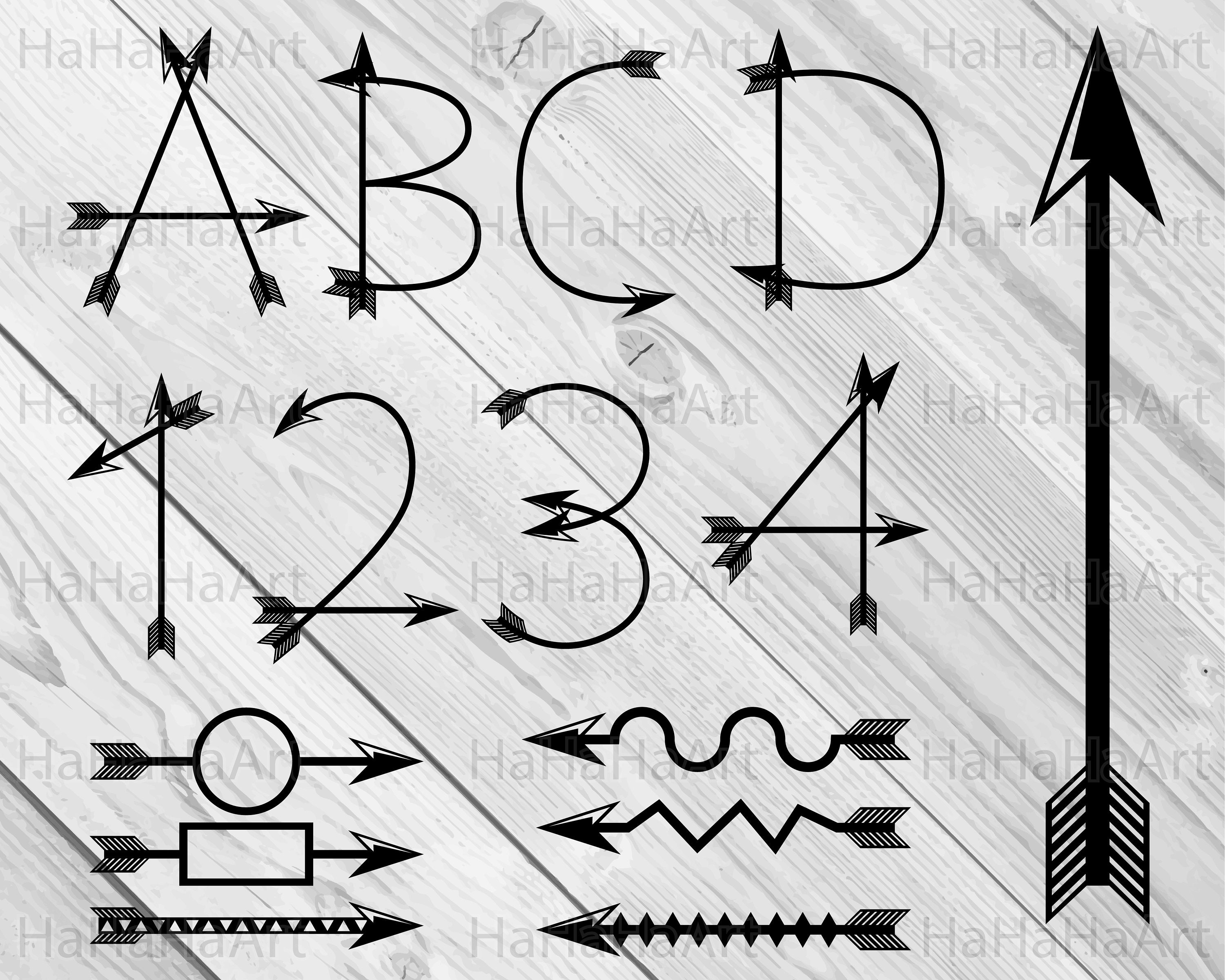 Arrow Alphabet V2 Clipart / Cutting Files Svg Png Jpg Dxf - Etsy