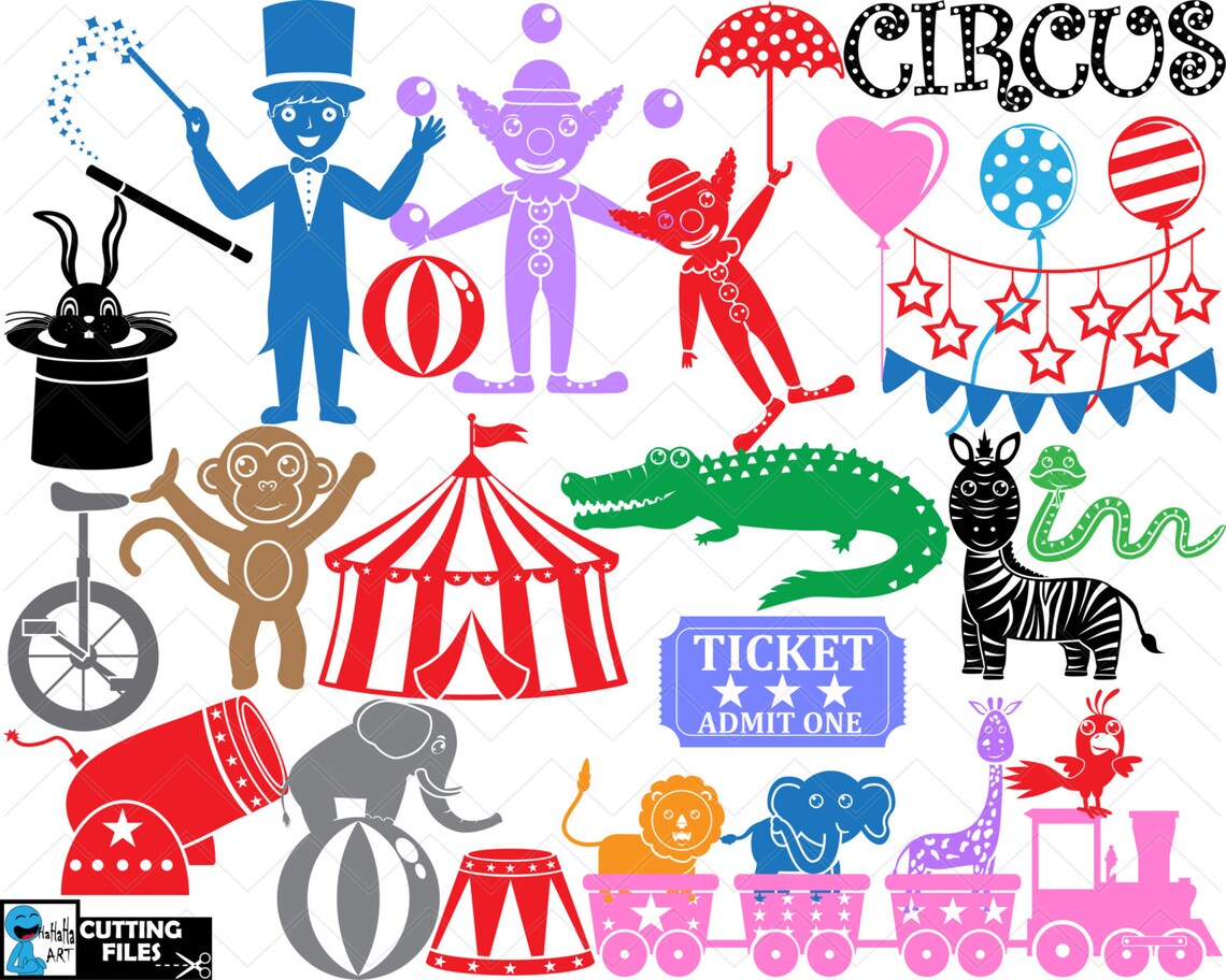 Monogram Circus Carnival Cutting Files Digital Files SVG EPS - Etsy