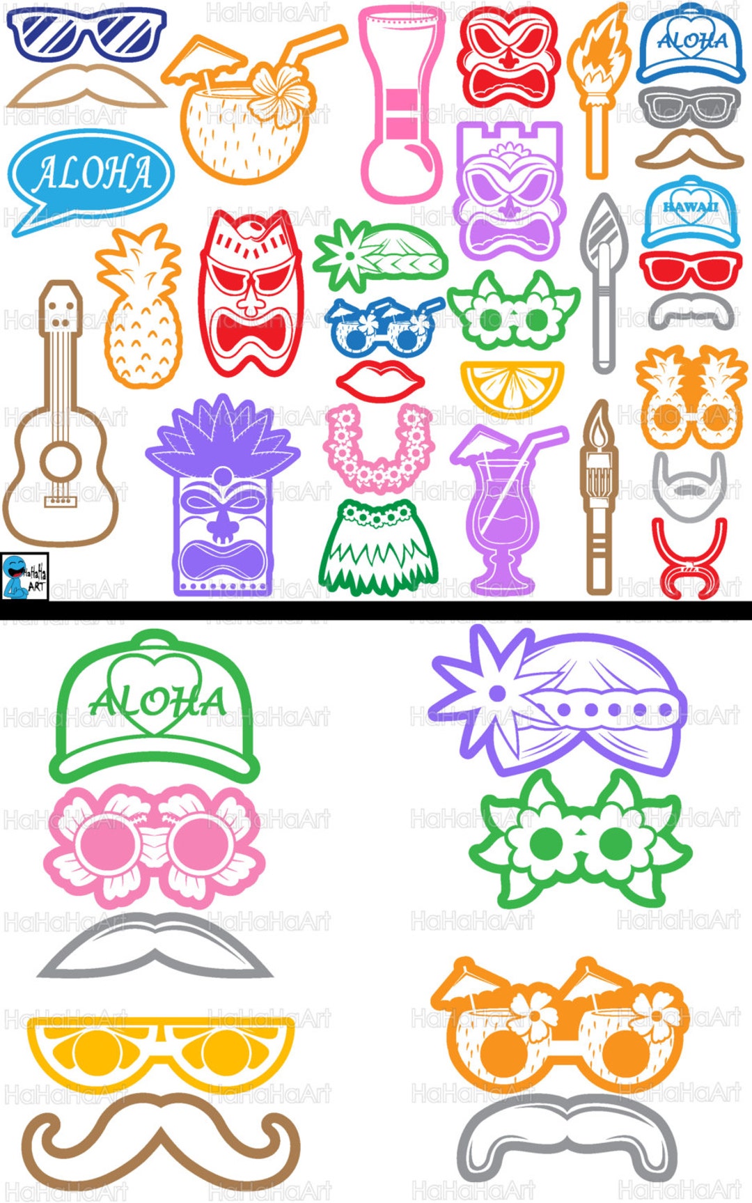 Cool Hawaii Monogram Ver.1 Cutting Files Svg Png Jpg Eps Dxf Digital ...