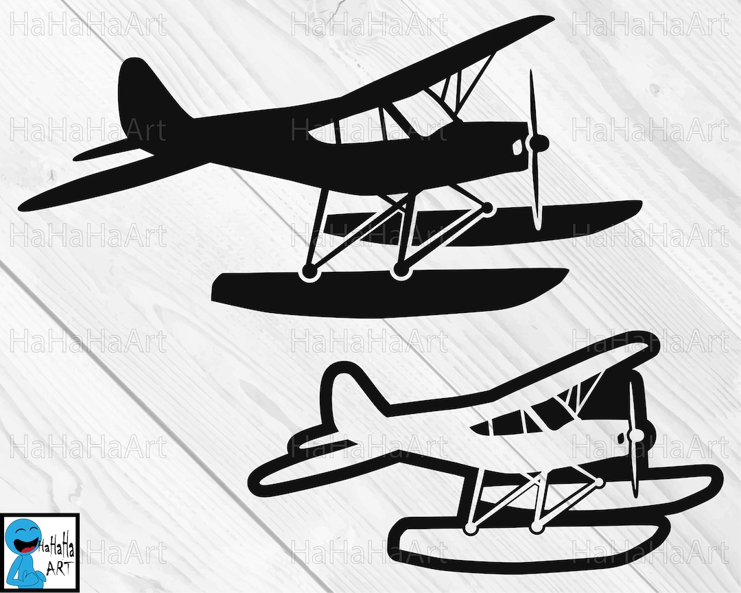 Plane With Floats - Clipart / Cutting Files Svg Png Jpg Dxf Digital ...