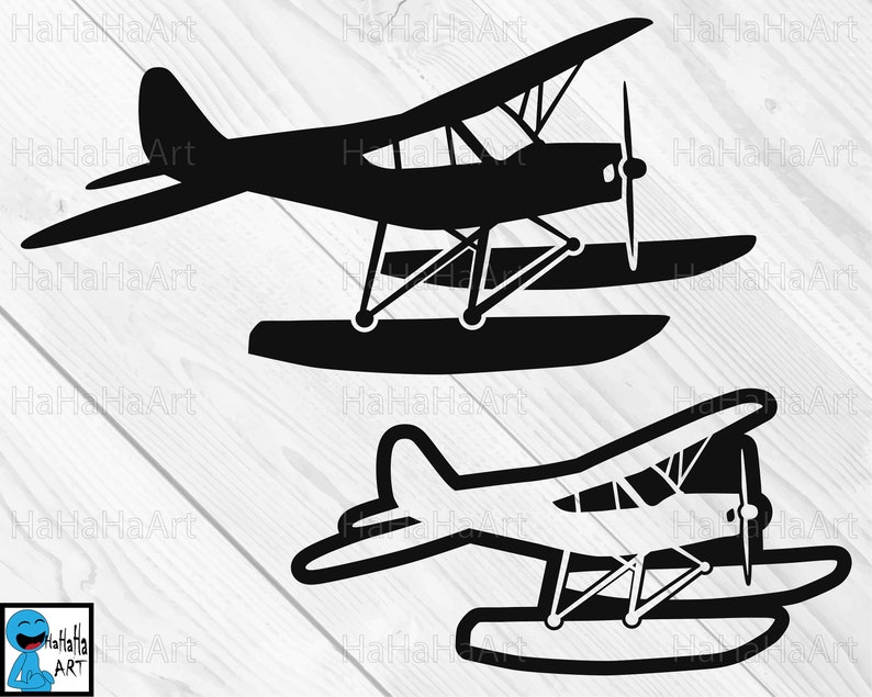 Plane With Floats - Clipart / Cutting Files Svg Png Jpg Dxf Digital ...
