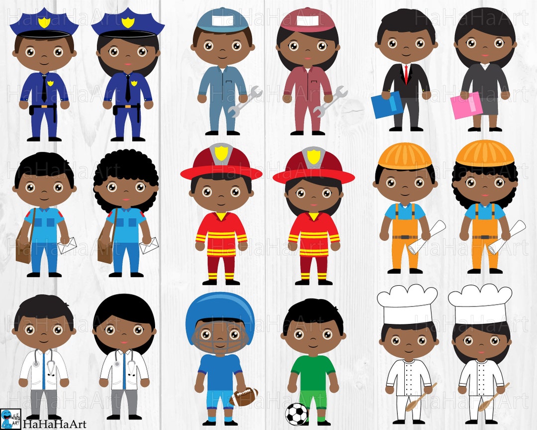 Professions Girls and Boys - Clipart / Cutting Files Svg Png Jpg Dxf ...