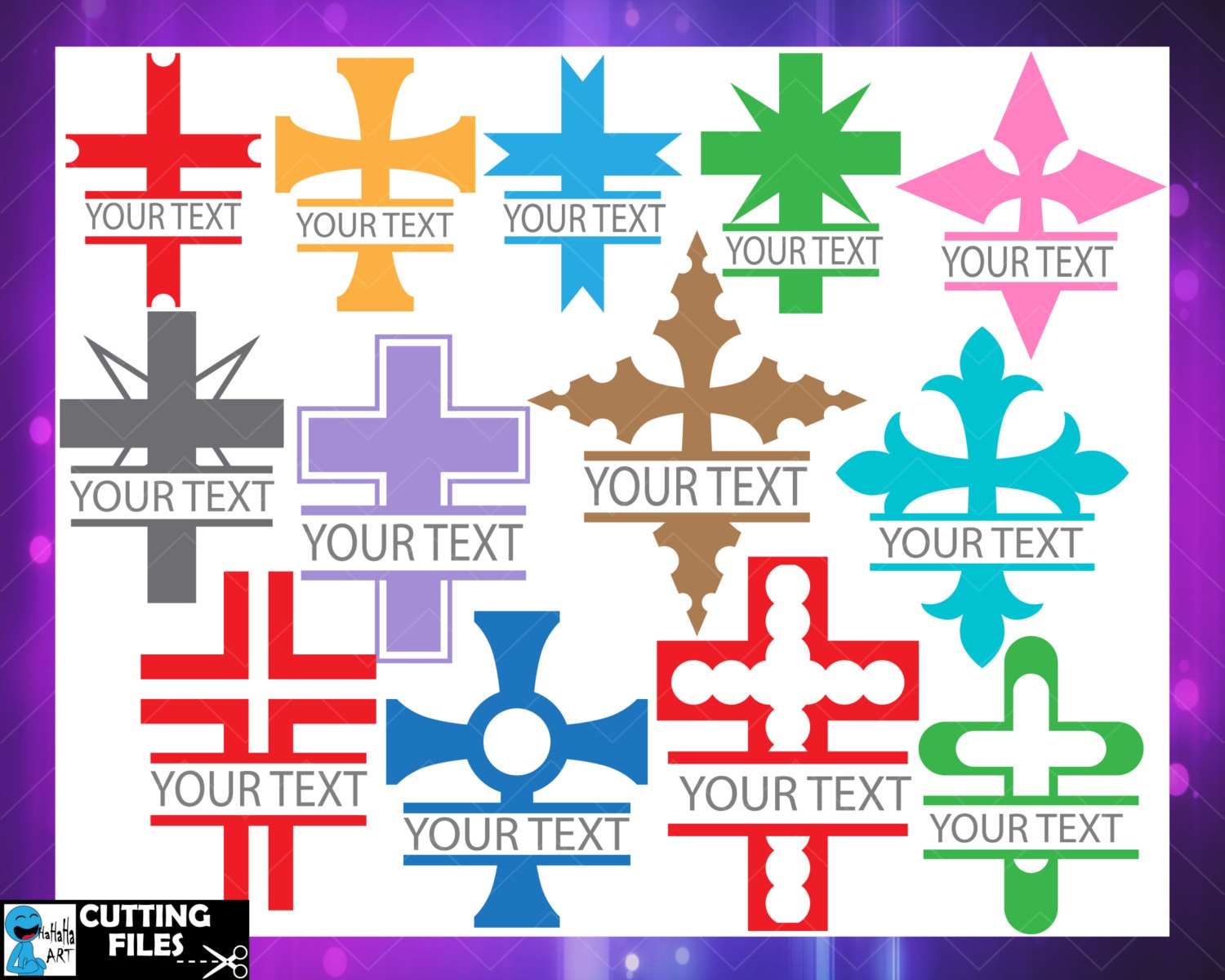 Split Monogram Crosses V2 Cutting Digital Files Svg Dxf Eps - Etsy