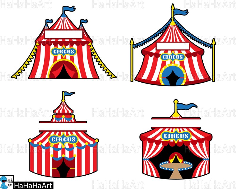 Split Circus tents Clipart / Cutting Files svg png jpg dxf | Etsy