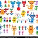 Monsters Set Clipart Digital Clip Art Graphics, Personal, Commercial ...