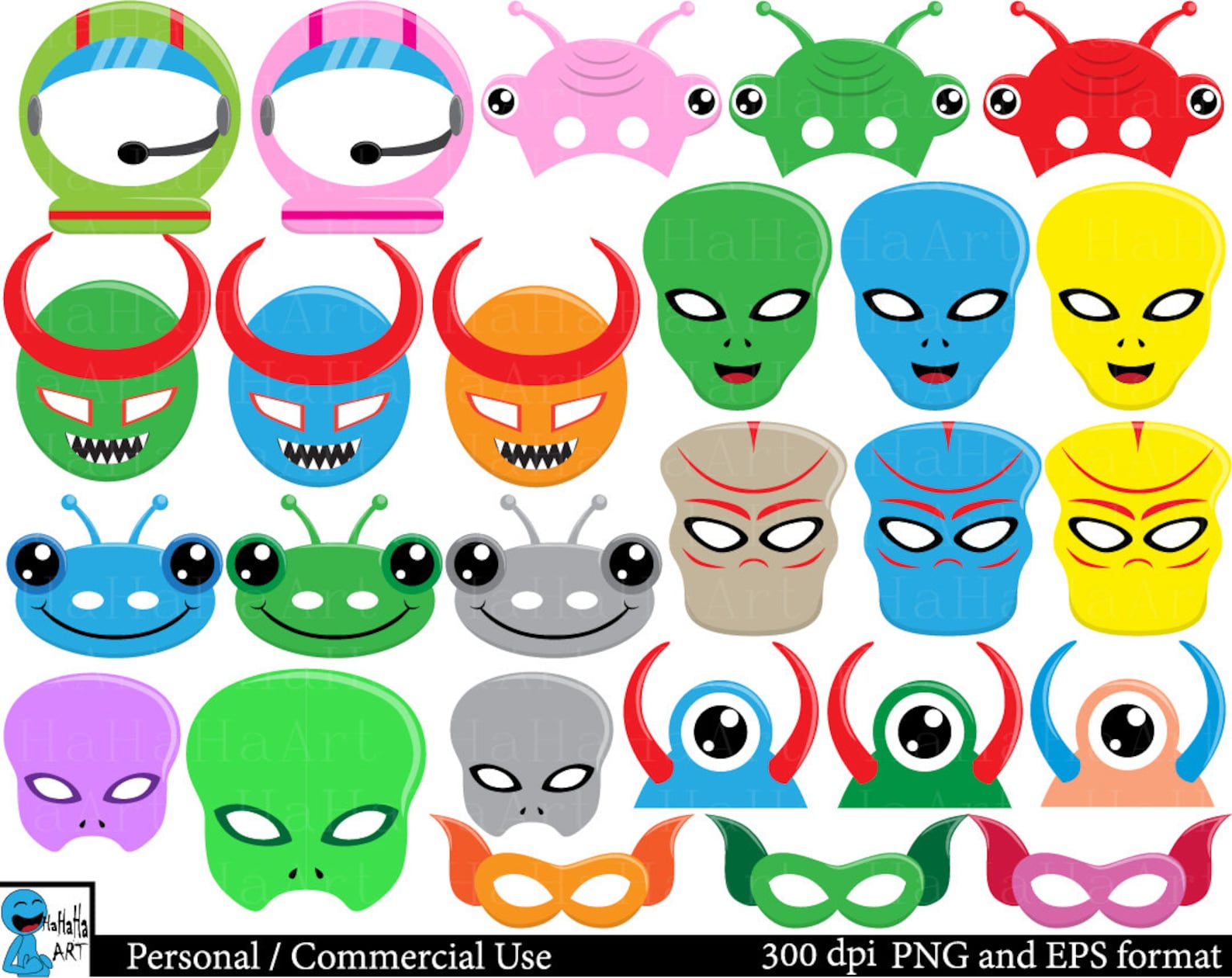 Alien Props Set 2 Set Clipart Digital Clip Art Graphics - Etsy