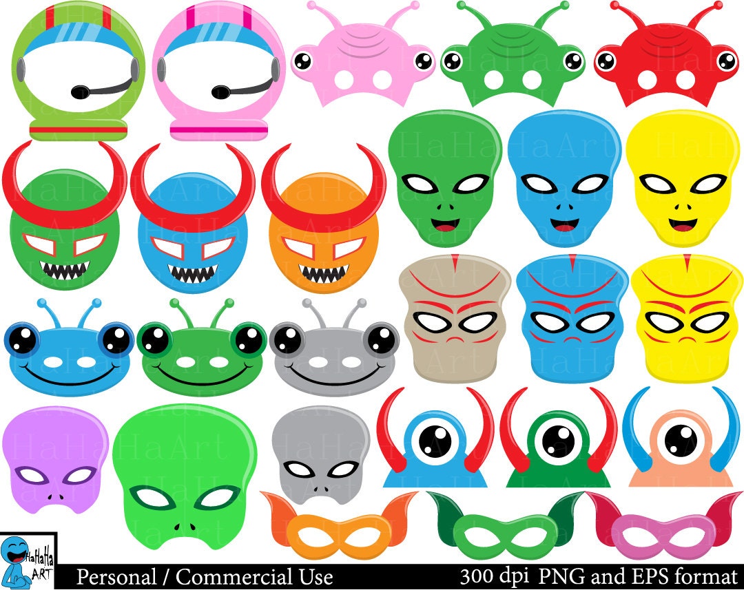 Alien Props Set 2 Set Clipart Digital Clip Art Graphics - Etsy
