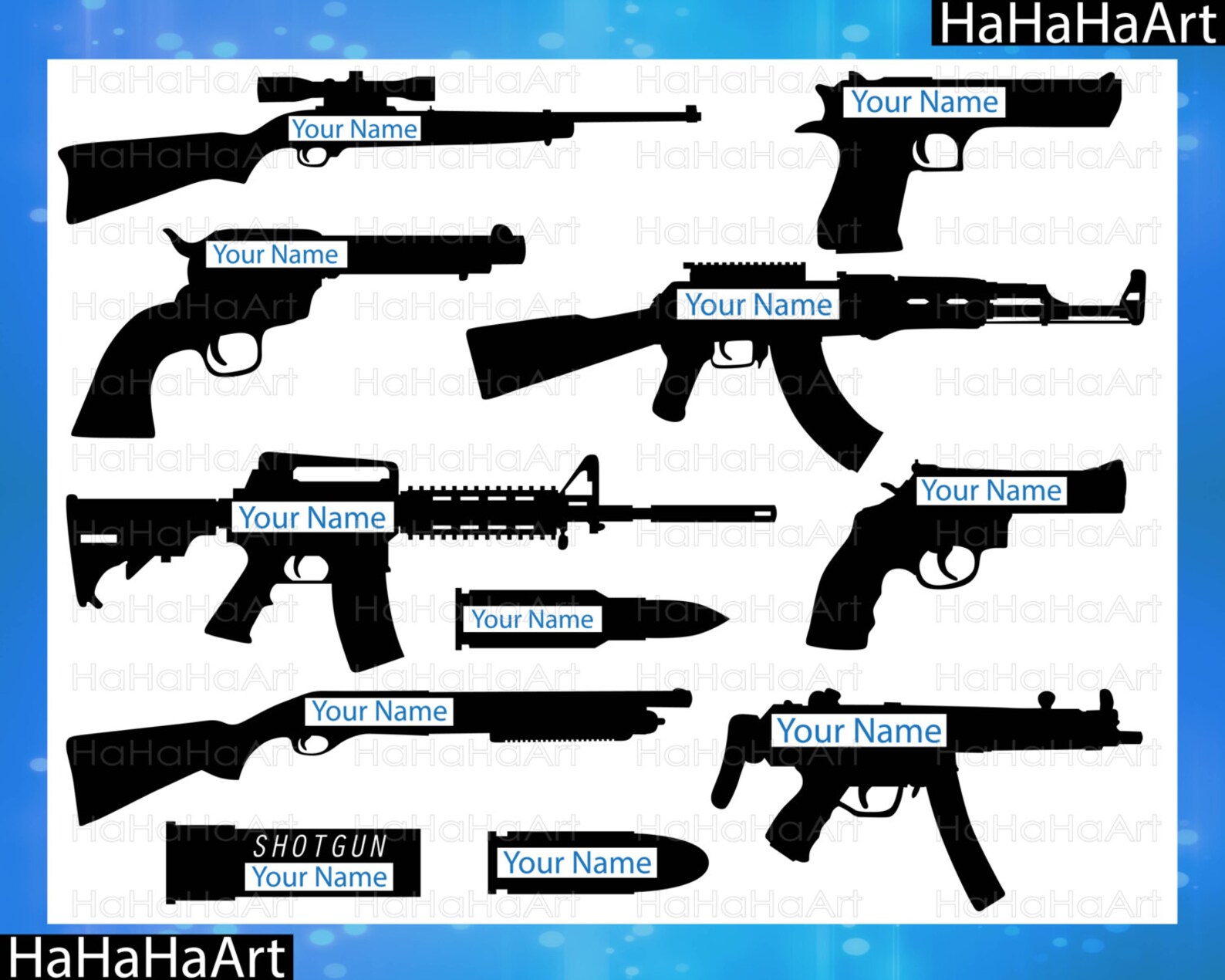 Split Guns Monogram Cutting Files Svg Png Jpg Eps Dxf | Etsy