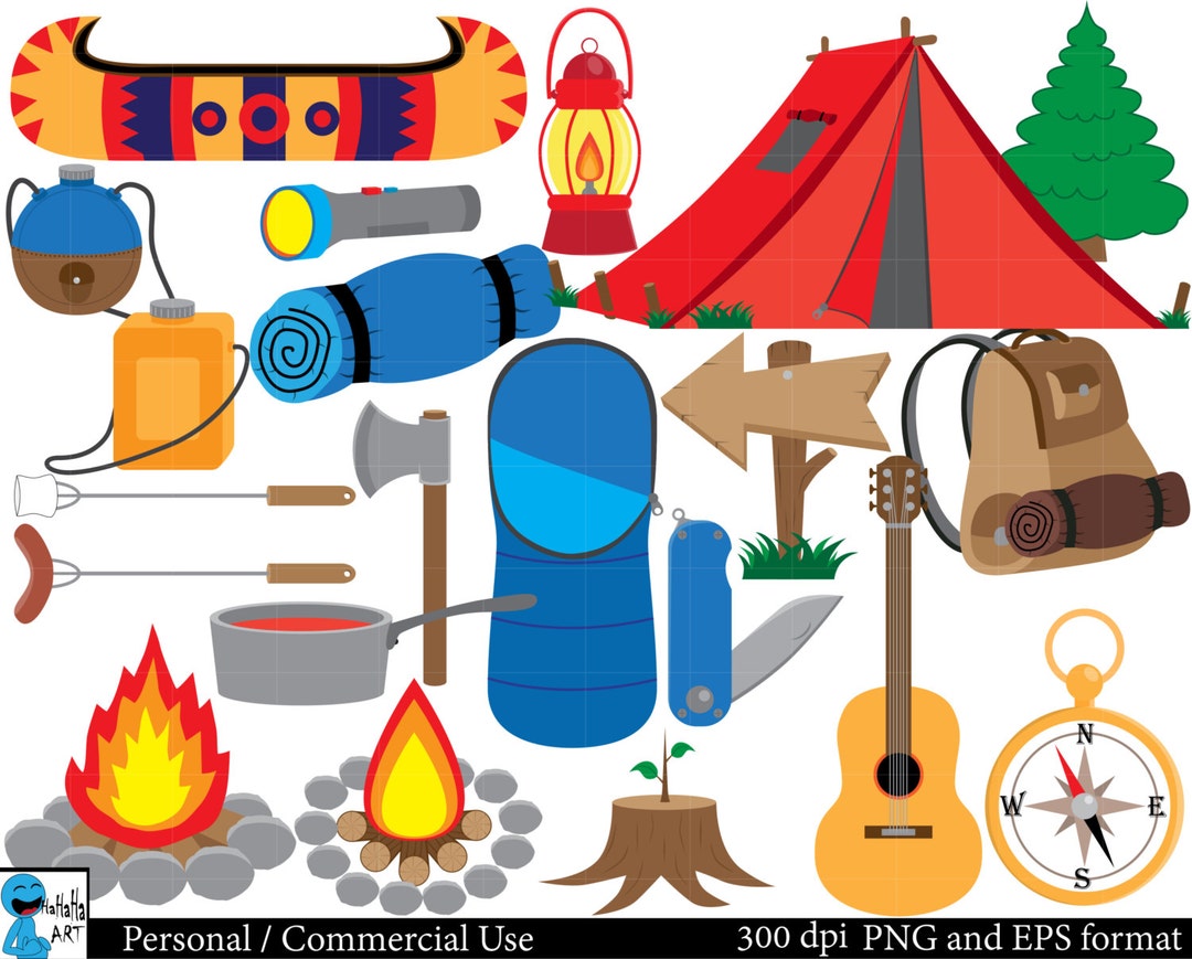 Camping Set Clipart - Digital Clip Art Graphics Personal Commercial Use ...
