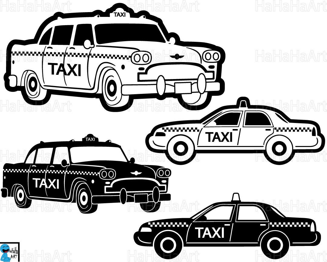 Taxi Cars Monogram - Clipart / Cutting Files Svg Pdf Png Jpg Eps Dxf ...