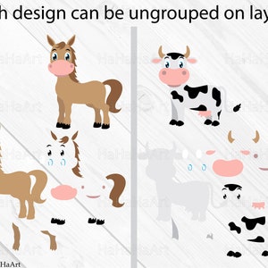 Farm Animals - Clipart / Cutting Files Svg Png Jpg Dxf Eps Digital ...