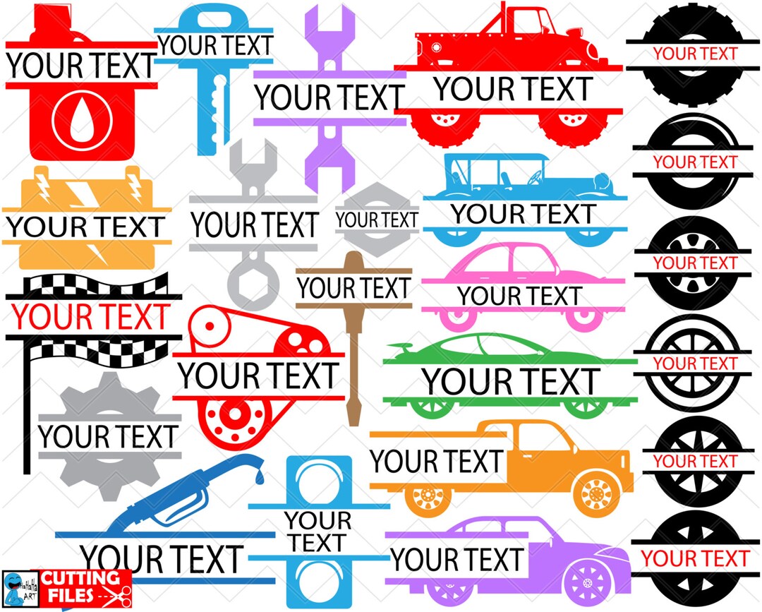 Cool Cars Split Monogram - Digital Files Svg Dxf Eps Png Vinyl Cut ...