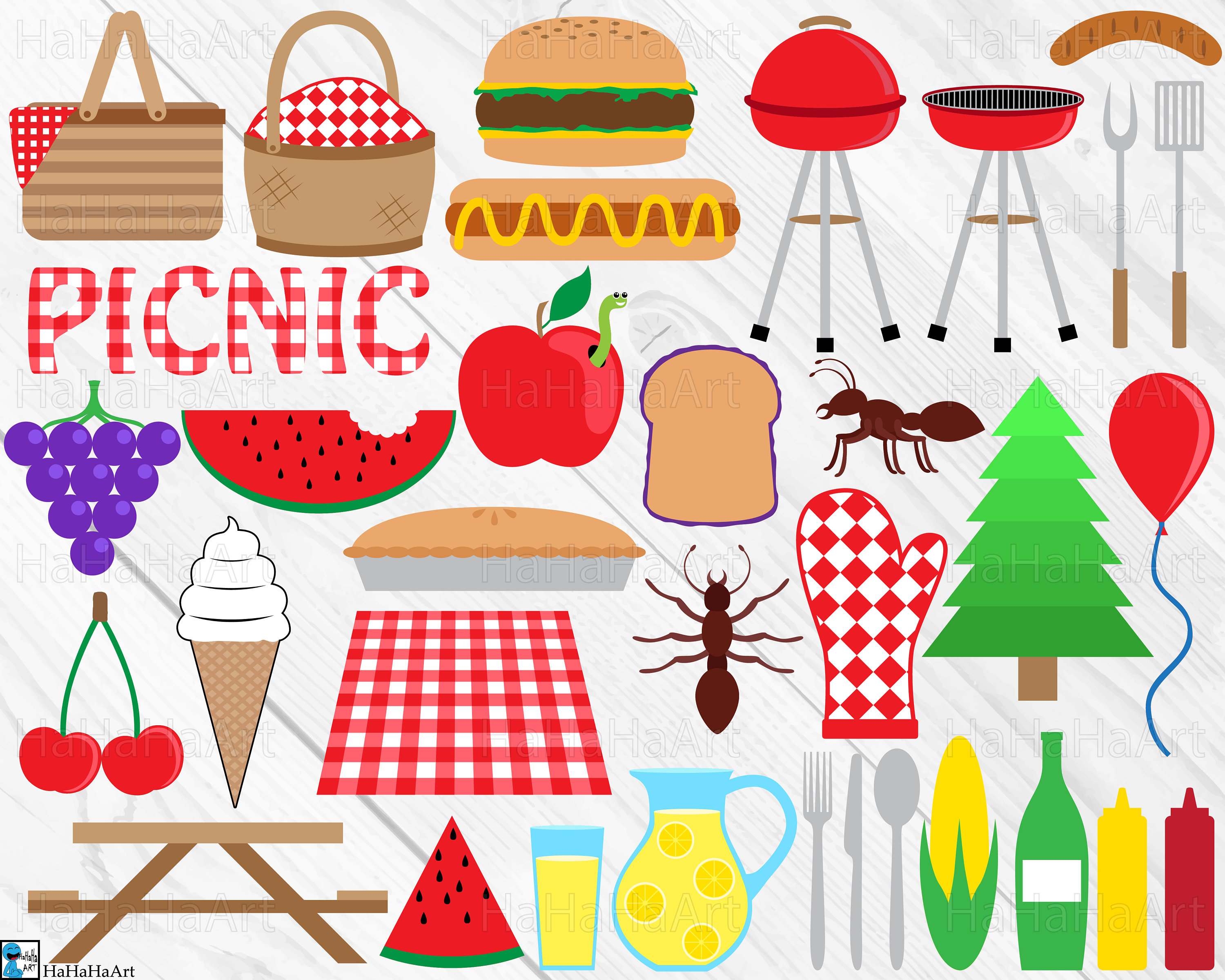 Picnic - Clipart / Cutting Files Svg Png Jpg Dxf Eps Digital Graphic ...