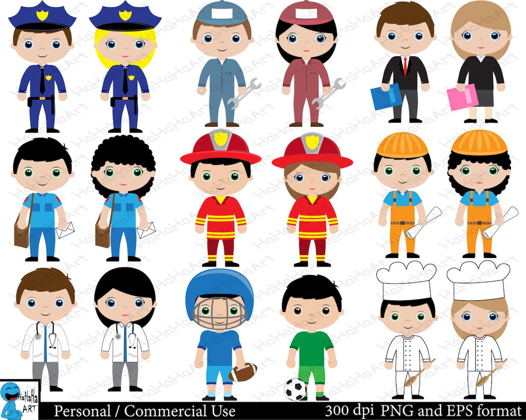 Professions Clipart Set: Career Graphics (PNG, EPS) - Etsy