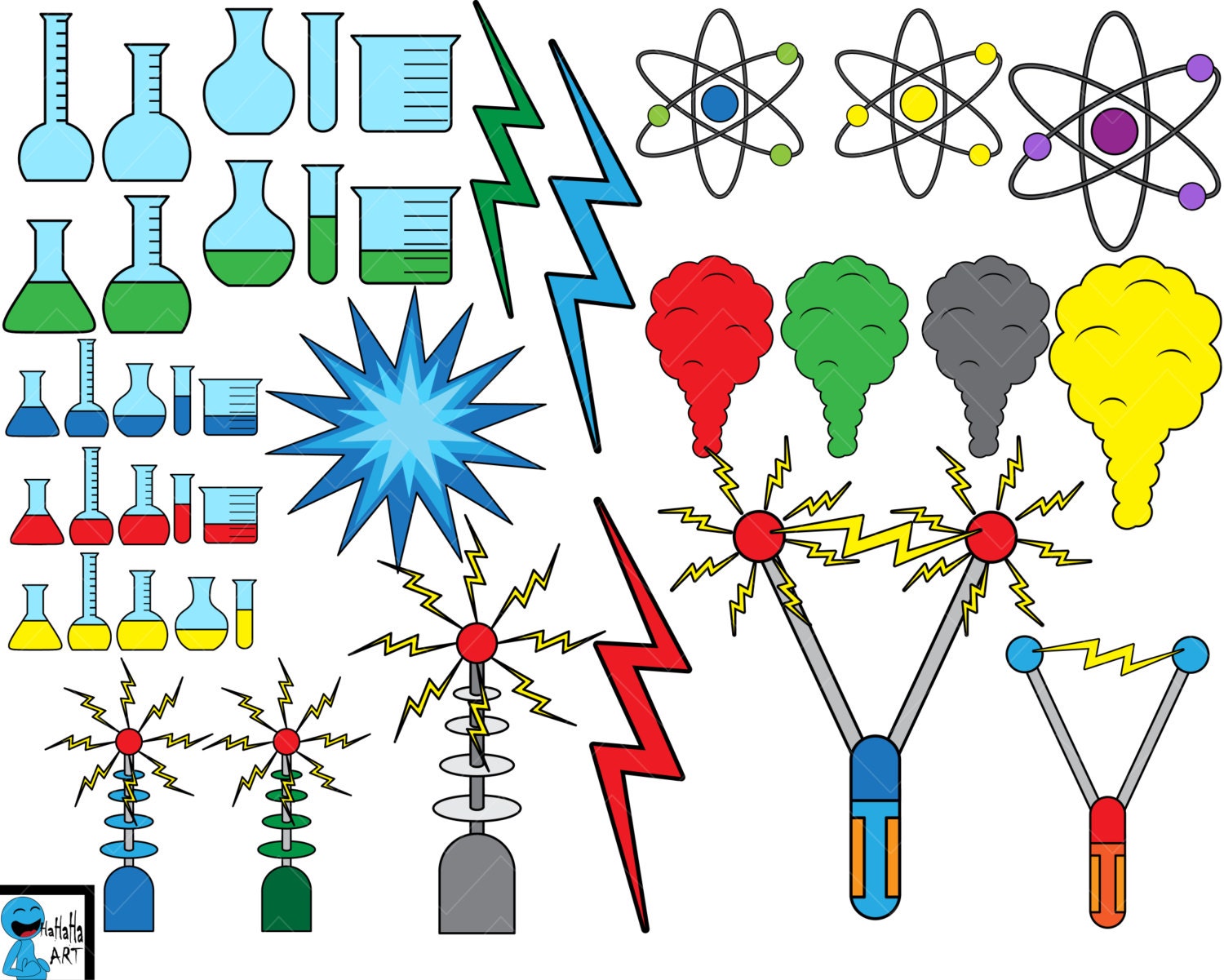 Crazy Scientist Set Clipart Digital Clip Art Graphics | Etsy