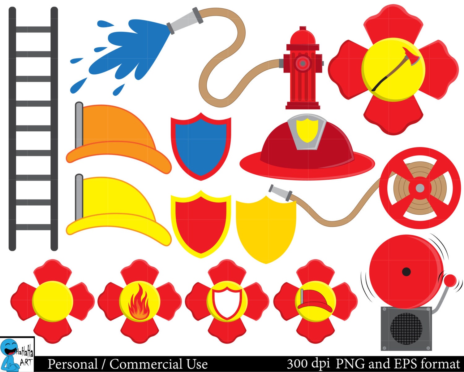Firefighters Set Clipart Digital Clip Art Graphics Personal - Etsy