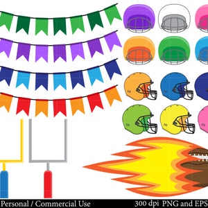 American Football Set Clipart - Digital Clip Art Graphics, Personal ...