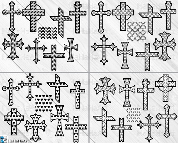 Pattern Crosses Clipart / Cutting Files svg png jpg dxf eps | Etsy