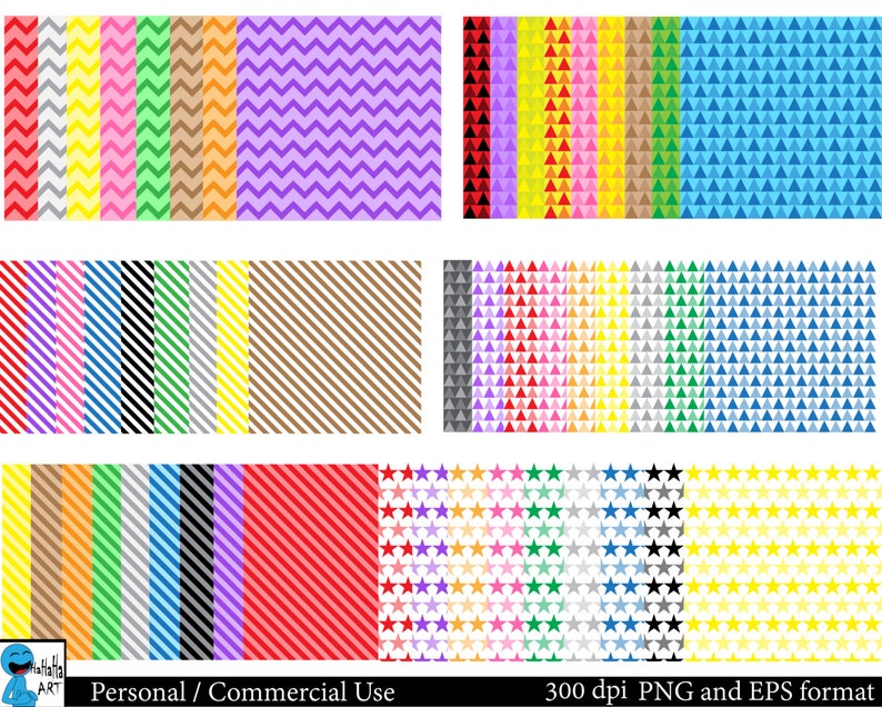 Paper Design Set Clipart Digital Clip Art Graphics | Etsy