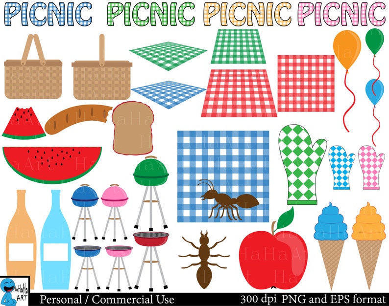 Picnic Set Clipart Digital Clip Art Graphics Personal - Etsy
