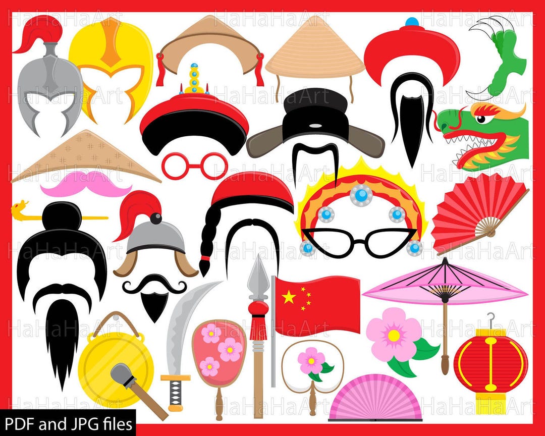 Chinese Props - PDF and JPG Files Digital Graphic Design Clipart ...