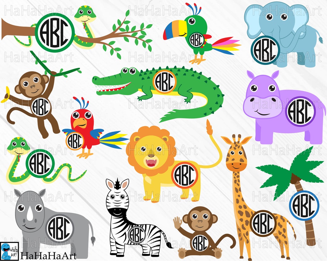 Safari Animals - Clipart / Cutting Files Svg Png Jpg Dxf Eps Digital ...