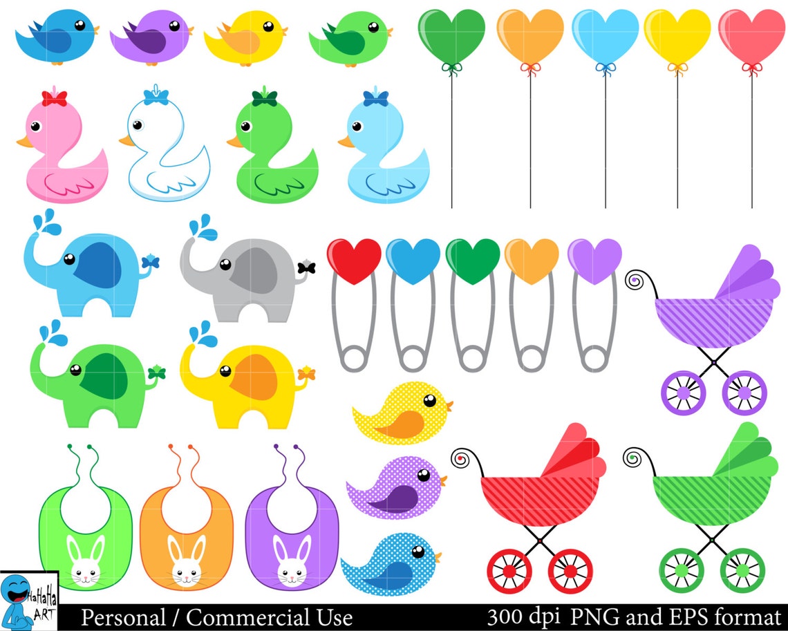 Baby Girl Set Clipart - Digital Clip Art Graphics, Personal, Commercial ...