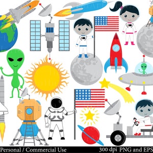 Moon Landing - Set Clipart - Digital Clip Art Graphics, Personal ...