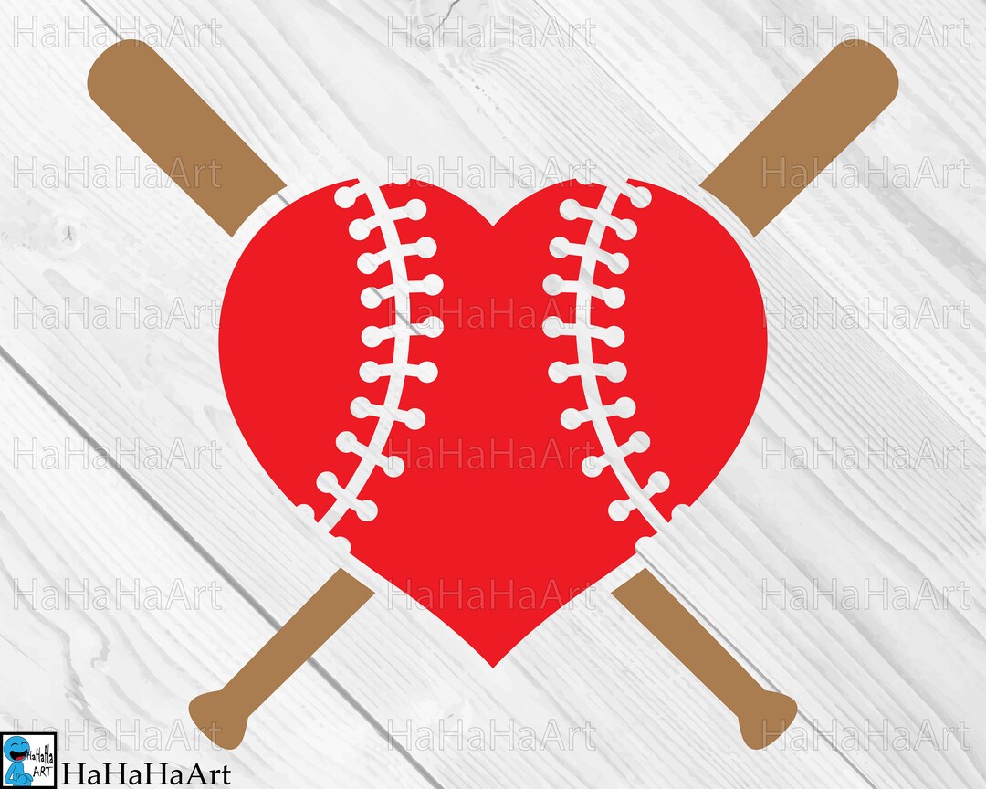 Baseball Heart Design - Clip Art / Cutting Files Svg Eps Dxf Png Jpg ...