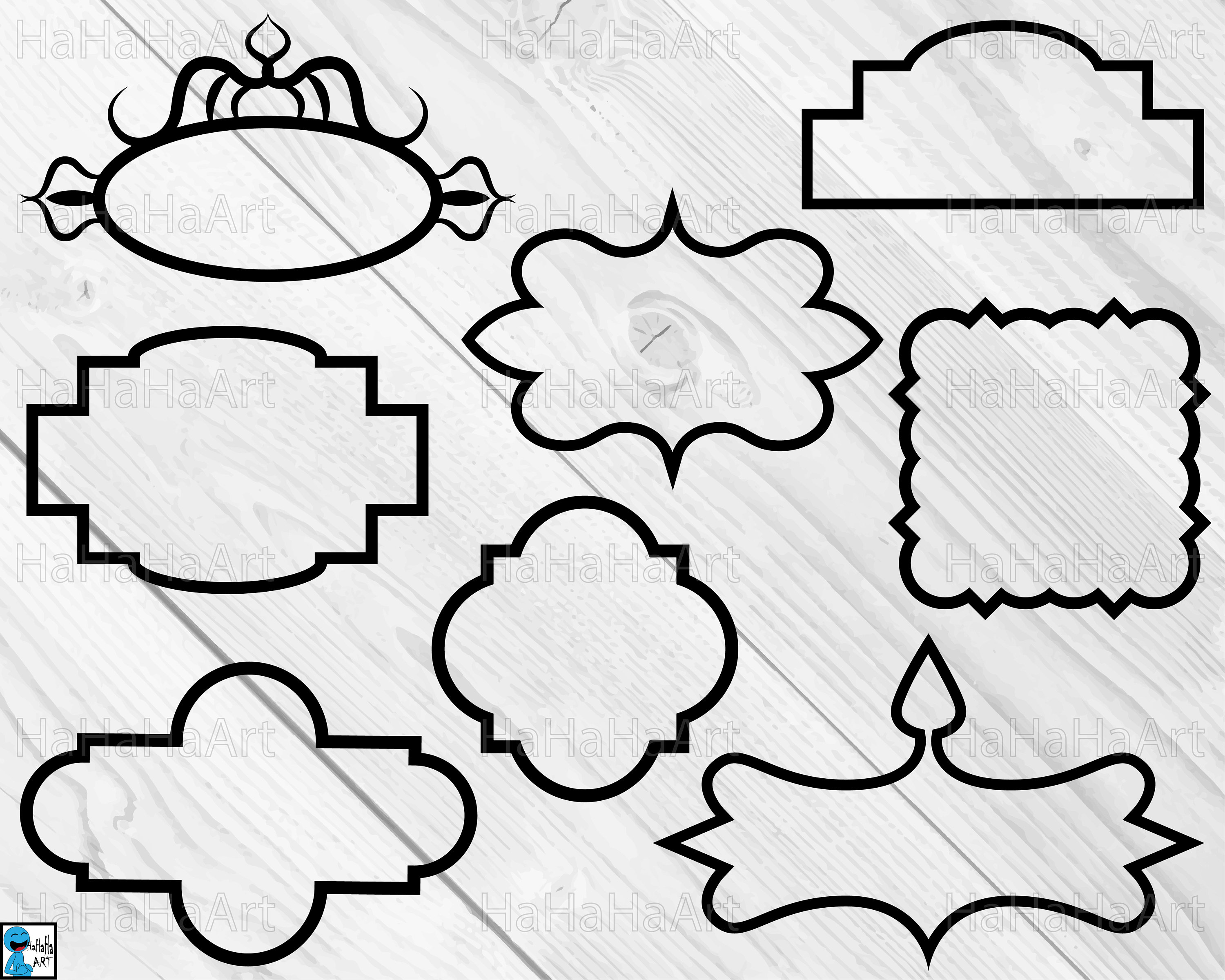 Monogram Frames V1 Clip art / Cutting Files svg png jpg dxf | Etsy