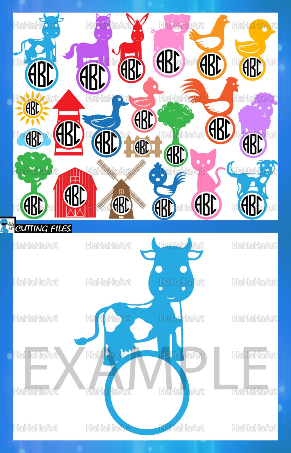 Big Farm Animals Monogram Digital Cutting Files Svg Png Eps | Etsy