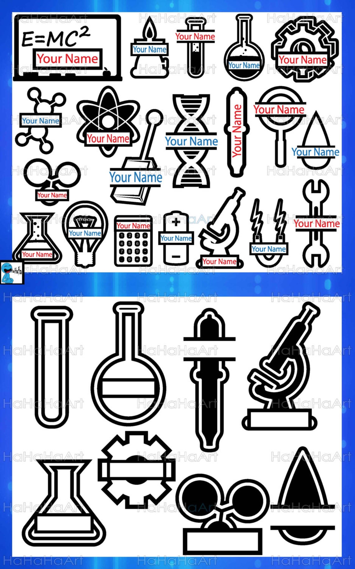 Split Cool Laboratory Black Monogram - Cutting Files Svg Png Jpg Eps ...