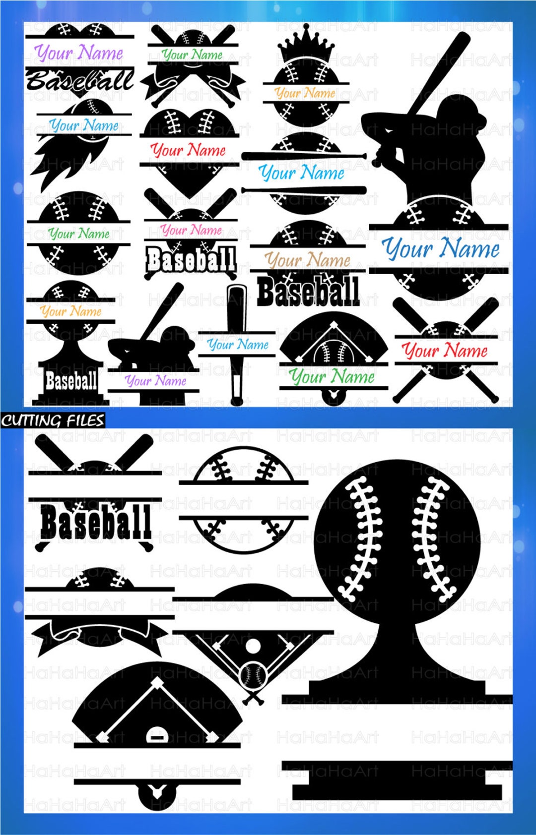 Split Baseball Monogram: Cutting Files (digital Download) - Etsy
