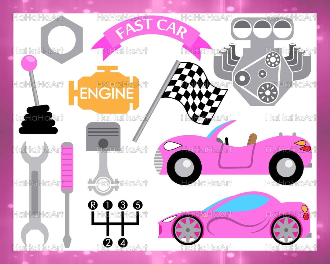 Pink Cars Cutting Files Svg Png Jpg Eps Digital Graphic Design Instant ...
