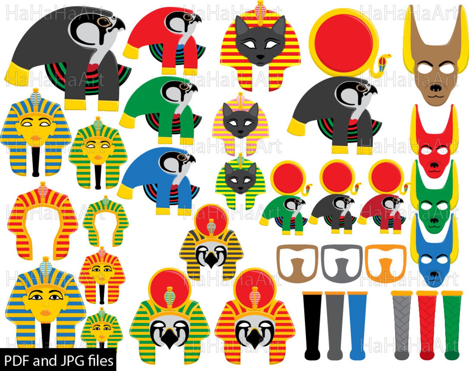 Egyptian Props Clipart PDF JPG Digital Graphic Design - Etsy
