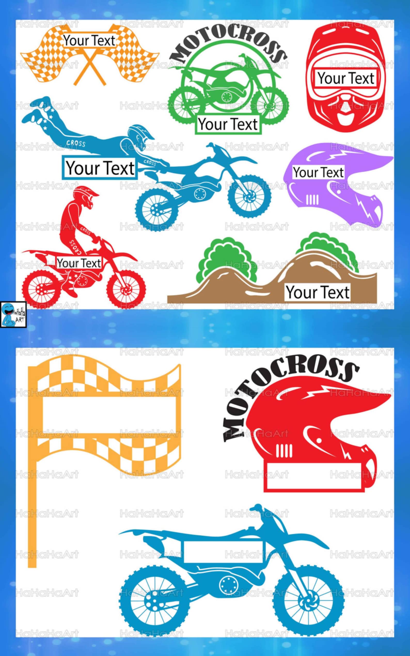 Split Motocross Monogram Color - Cutting Files Svg Png Jpg Eps Dxf ...