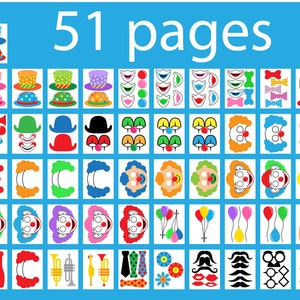 Clown Props - Clipart PDF JPG Digital Graphic Design Commercial Use ...