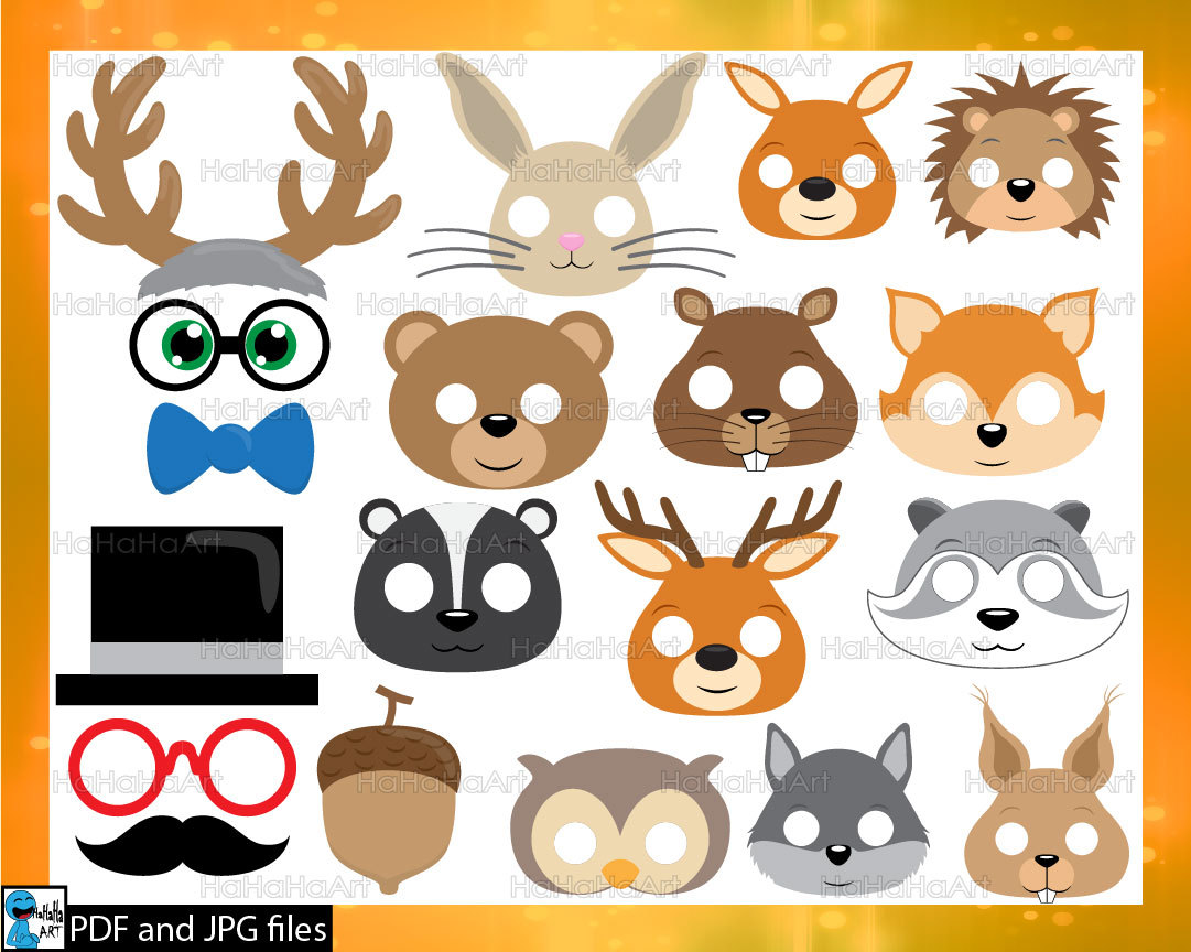 Forest Animal Masks: Photo Booth Props (PDF & JPG) - Etsy