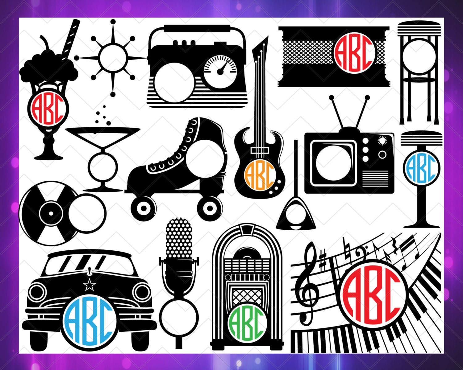 Black The 50s Are The Best Monogram Cutting files Svg Png | Etsy