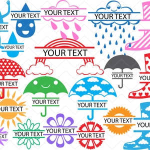 Split Monogram Funny Rain Digital Cutting Files Svg Png Eps Jpg Dxf ...