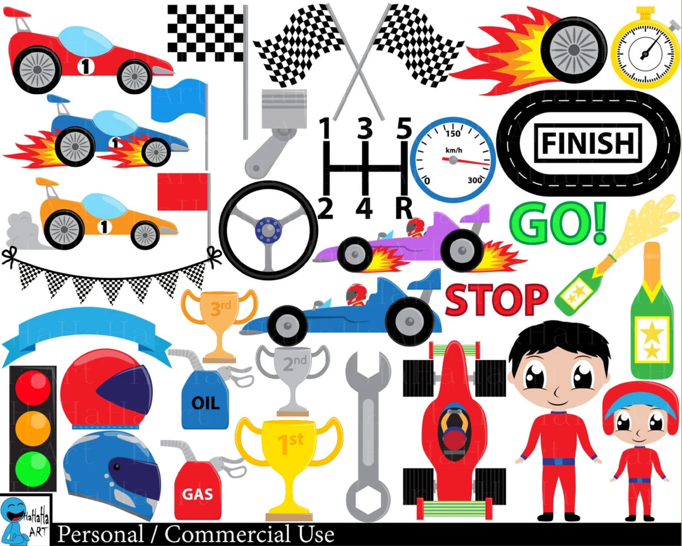 Race Cars Clip Art
