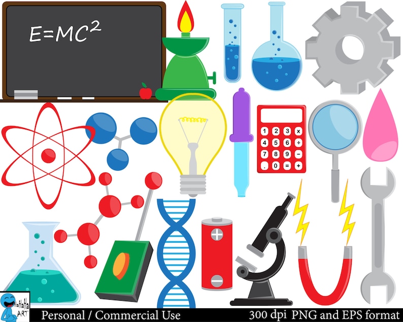 Laboratory Set Clipart Digital Clip Art Graphics Personal | Etsy