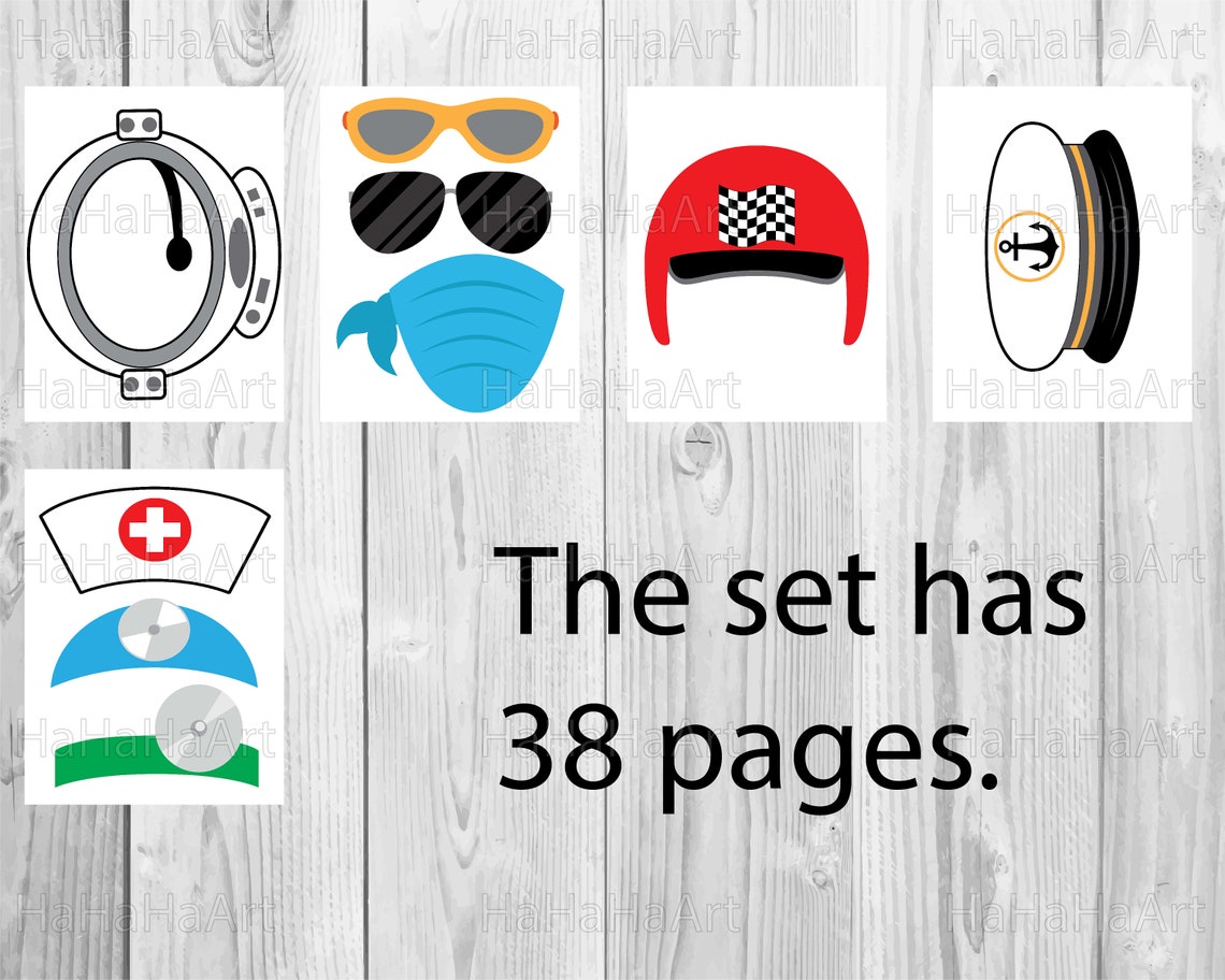 Job Photo Booth Props: Professions Party, SVG JPG PDF Files - Etsy