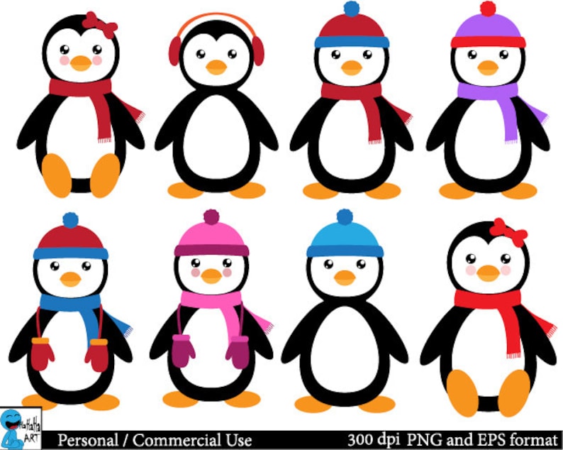 Penguins Set Clipart Digital Clip Art Graphics Personal - Etsy