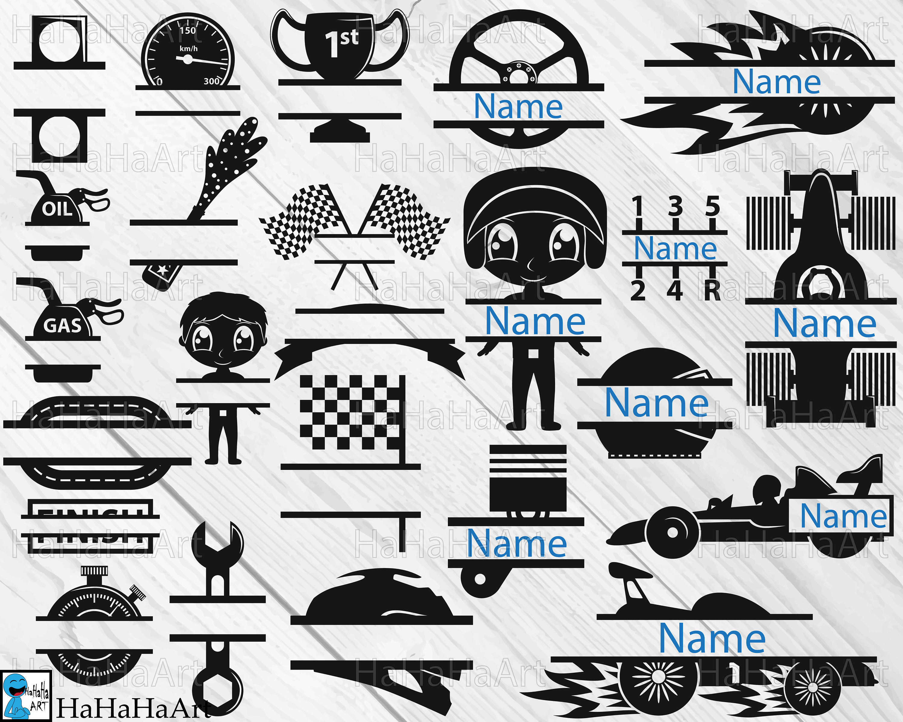 Race Car Split Monogram V1 Clipart / Cutting Files Svg Png | Etsy Singapore