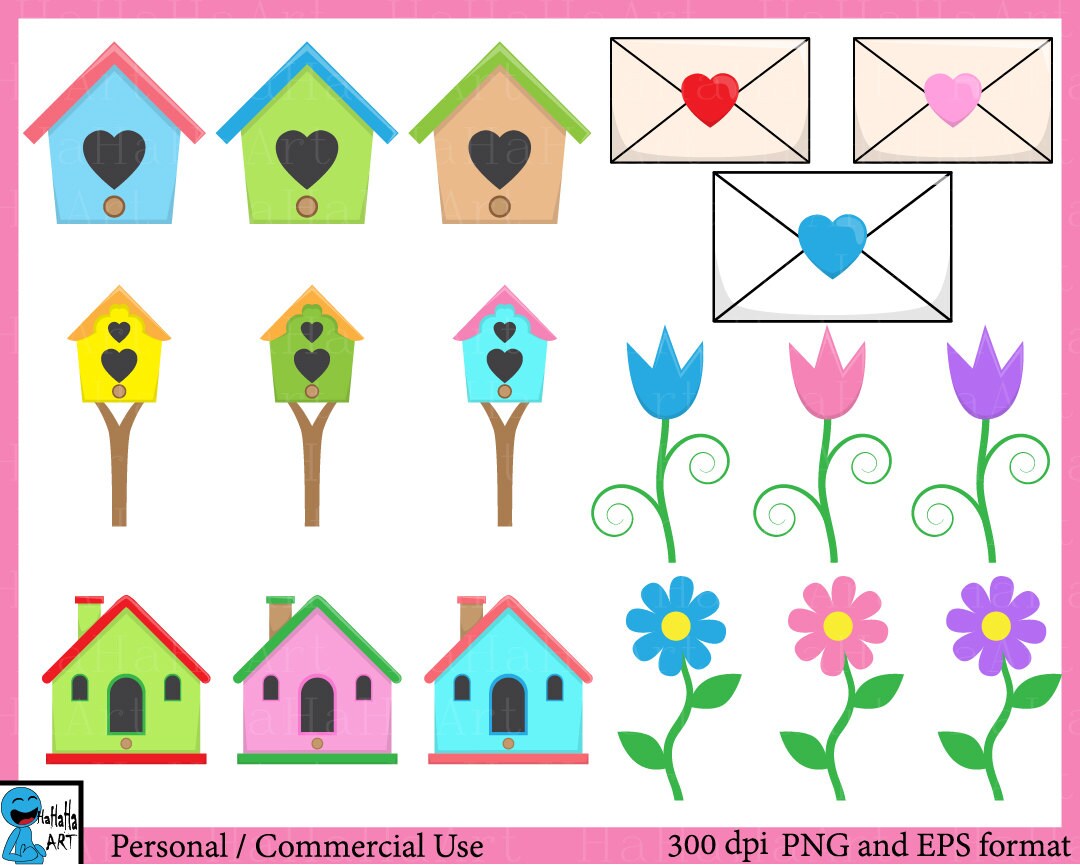 Cute Birds Set Clipart Digital Clip Art Graphics Personal - Etsy