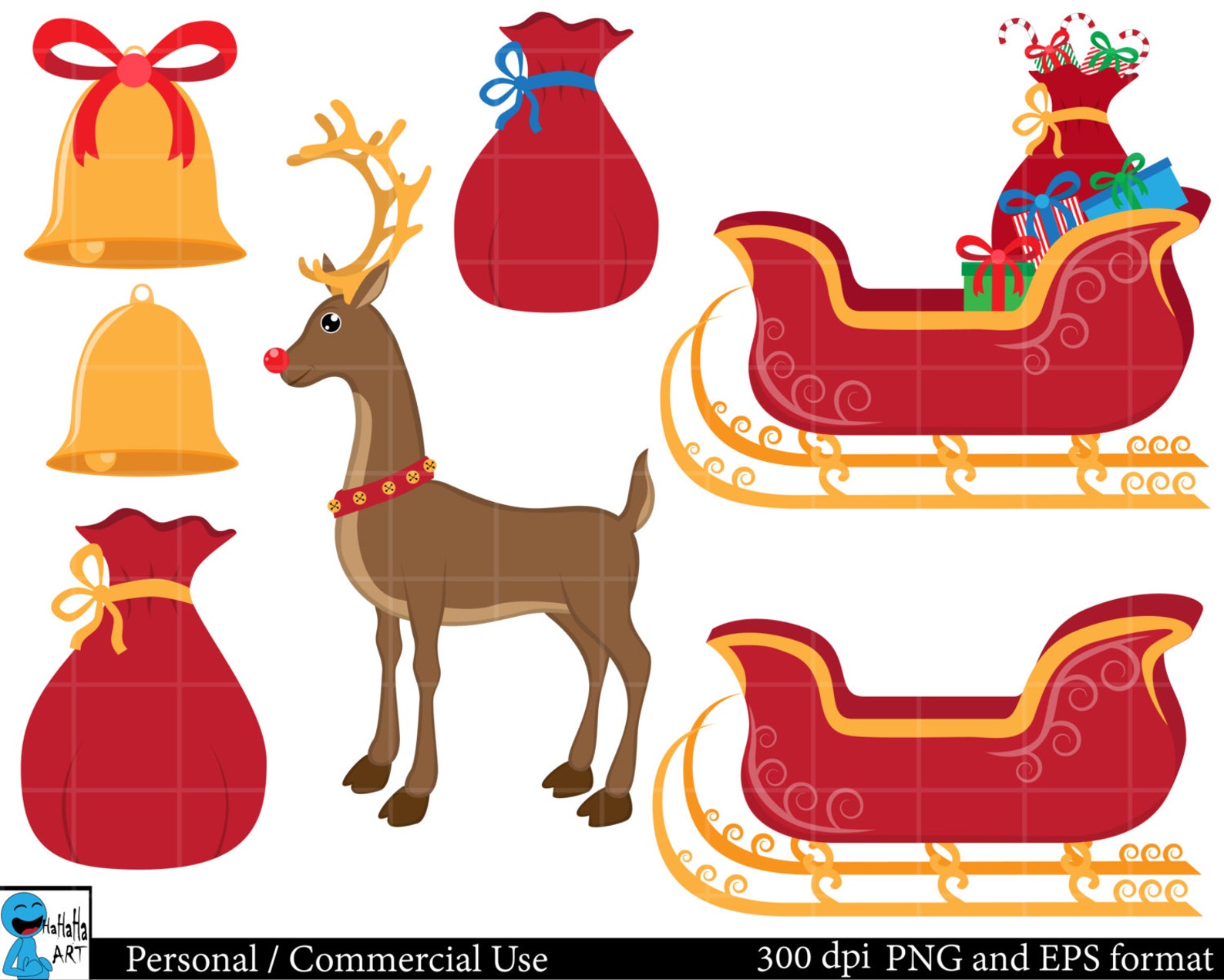 Christmas Set Clipart - Digital Clip Art Graphics, Personal, Commercial ...