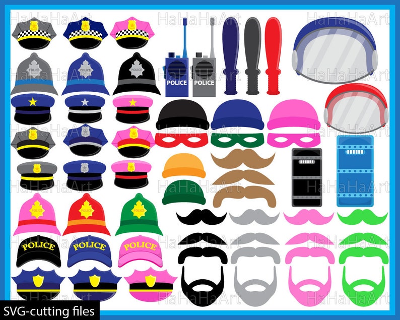 Many Props Police Cutting Files SVG JPG Digital Graphic | Etsy