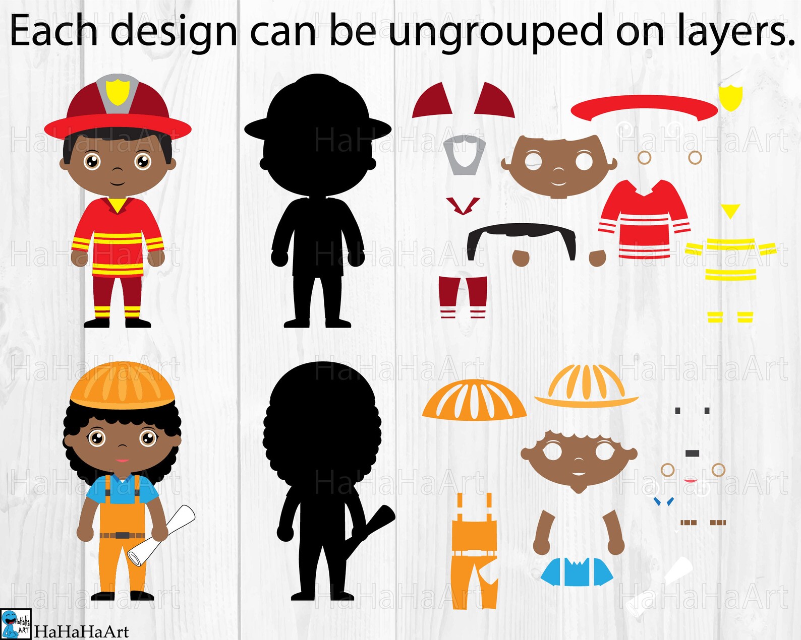 Professions Girls and Boys - Clipart / Cutting Files Svg Png Jpg Dxf ...